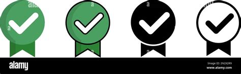 Flat Design Check Mark Badge Icon Set Editable Vector Stock Vector Image Art Alamy