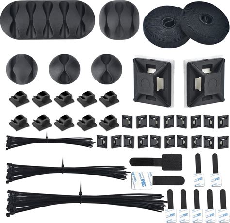 Accencyc 137 Pcs Cable Management Kit Cord Organizer Kit