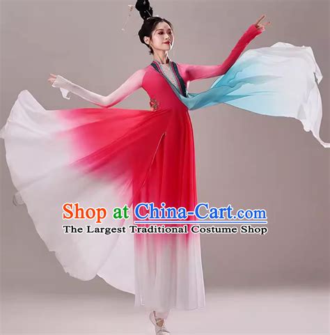 Classical Dance Performance Costume Women Chinese Style Umbrella Dance Outfit Water Play Group