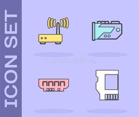 Set Sd Card Router And Wi Fi Signal Ram Random Access Memory And