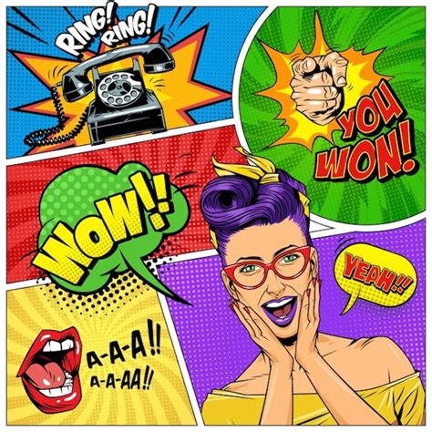 Retro Pop Art Comic Book Exclamations And Expressions Jiffy Designs