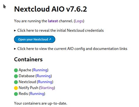 Container Notify Push Wont Start · Issue 3740 · Nextcloudall In One · Github