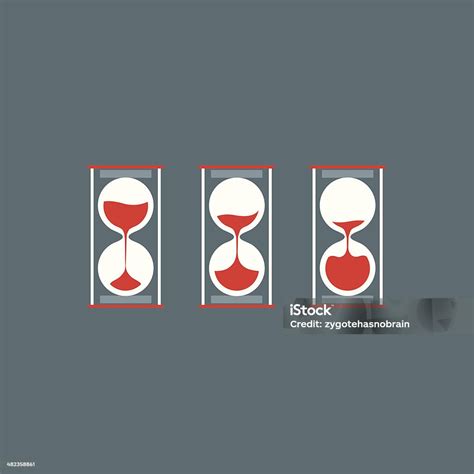 Three Step Of Hourglass Flat Design Stock Illustration Download Image