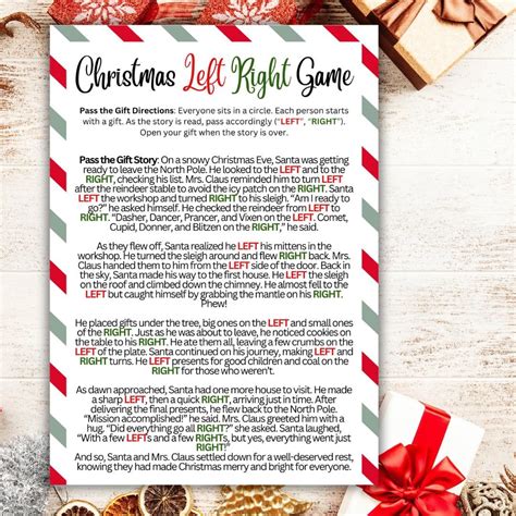 Left Right Christmas Game Story Pass The Parcel White Elephant T Swap Game Christmas T