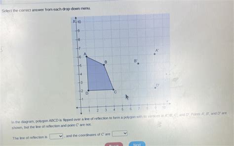 Solved Select The Correct Answer From Each Drop Down Menu In The Diagram Polygon Abcd Is