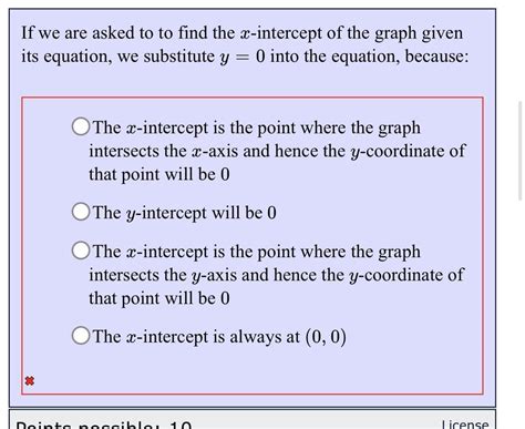 If We Are Asked To To Find The X Intercept Of The Graph Given Its