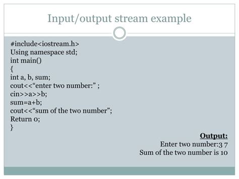 Iostream In C Pptx