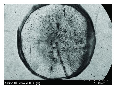 Low Magnification Sem Pictures On The Laser Treated Spots Produced By