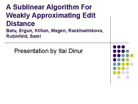 A Sublinear Algorithm For Weakly Approximating Edit Distance