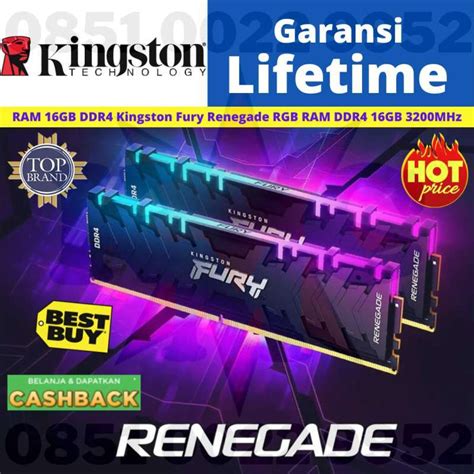 Jual Ram 16gb Ddr4 Kingston Fury Renegade Rgb Ram Ddr4 16gb 3200mhz Di