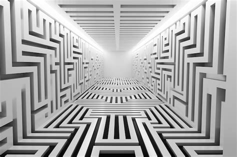 Premium Photo White Lines Forming A Maze Pattern On A Pavement