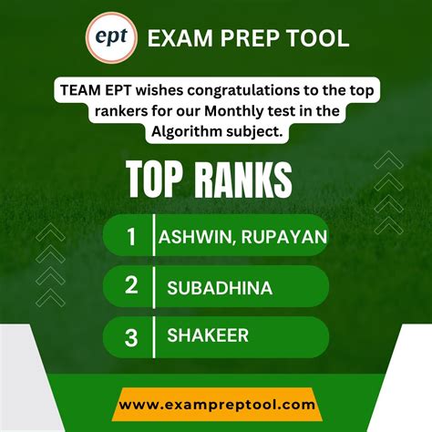 Congratulations Ept Monthly Test Toppers Keep Improving Rectify All Mistakes I Will Advise All