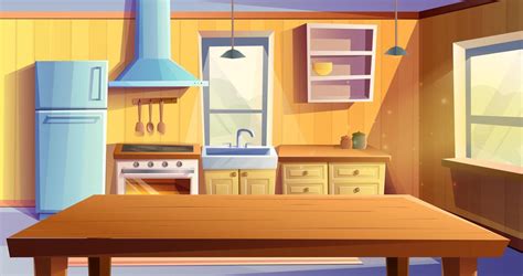 Cartoon Kitchen Background Vector Art Icons And Graphics For Free Download