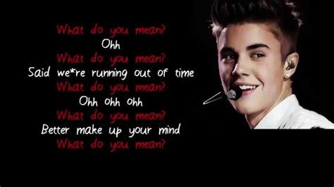 Justin Bieber What Do You Mean Lyrics Youtube