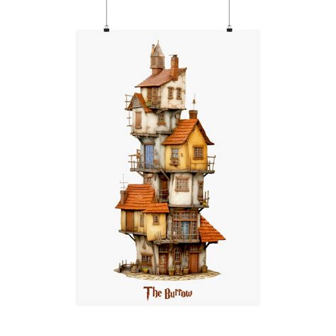 The Burrow Poster Weasleys Wizarding World Movie Poster Print Illustration Vertical Etsy