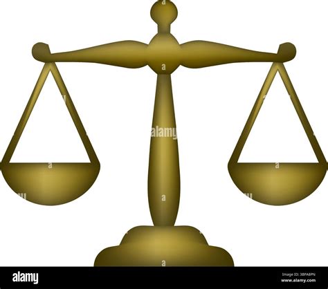 Golden Scales Of Justice Symbol Of Law And Balance Stock Vector Image
