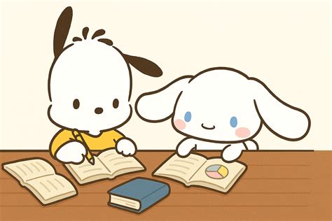 Sanrio Study Time Pochacco And Cinnamonroll Chibi Desenhos