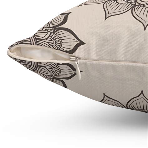 Mandala Design Spun Polyester Square Pillow Cozy Home Accent