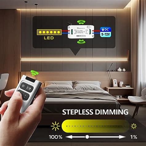 Dieserc Wireless Dimmer Switch Dc 5v~72v 10a Relay Receiver Controller