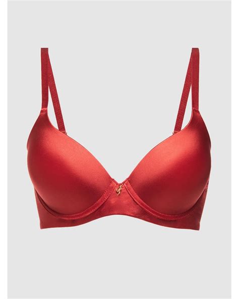Fredericks Of Hollywood Lexi Push Up Plunge T Shirt Bra In Red Lyst