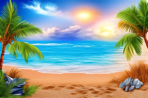 Beach Background Afbeelding Door Fstock · Creative Fabrica