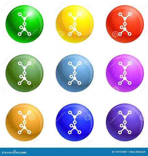 Chemical Molecule Icons Set Vector Stock Vector Illustration Of Cell
