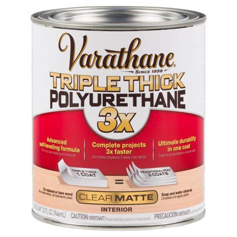 Varathane 1 Qt Clear Flatmatte Triple Thick Polyurethane 2 Pack 316162 The Home Depot