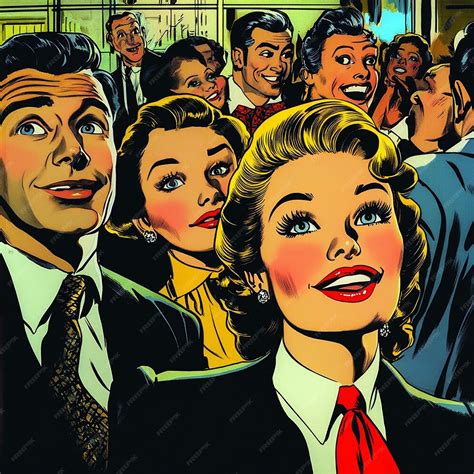 Companies Presidents In A Retro Comic Book Scene Premium Ai Generated