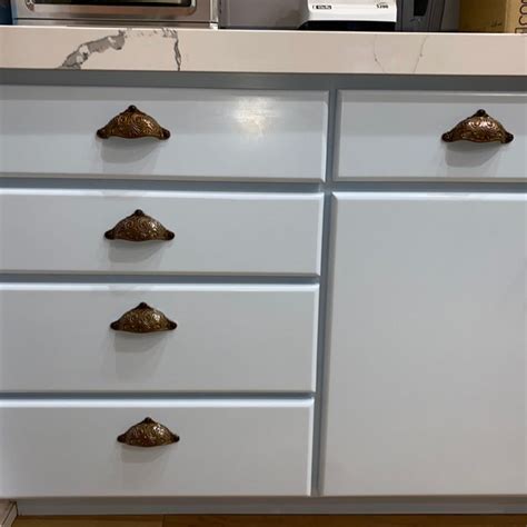 1 X Aged Brass Victorian Solid Brass Scroll Drawer Pull ~ Decorative Vintage Handles Cabinet