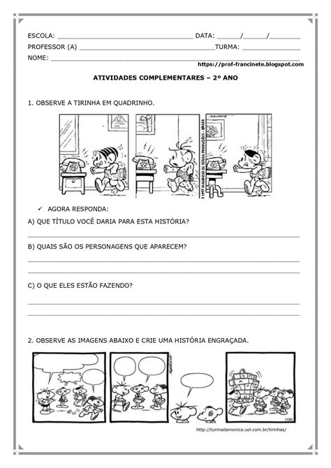 Plano De Aula Semanal 2º Ano Muito Além Das Palavras ~ Atividade Para
