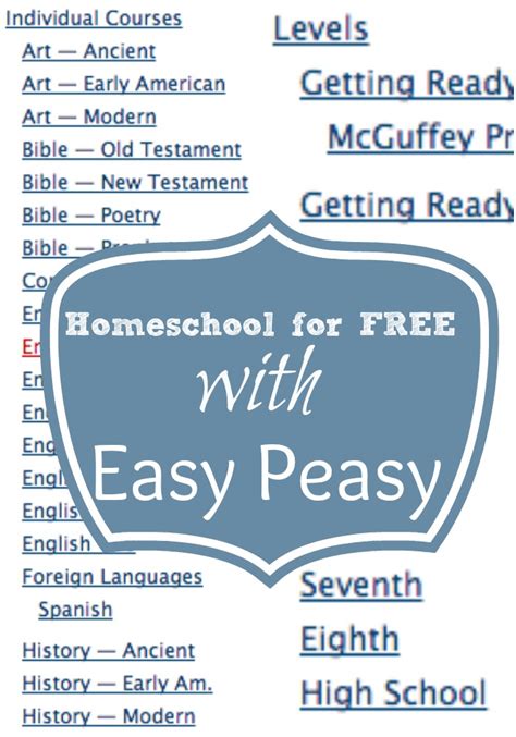Free Homeschool Full Curriculum Easy Peasy