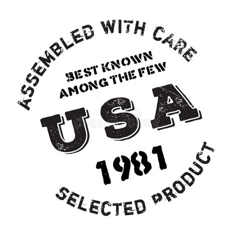 Assembled In Usa Rubber Stamp Stock Vector Illustration Of