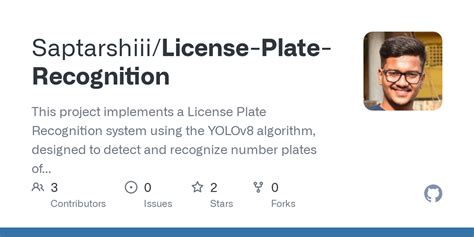 github saptarshiii license plate recognition this project implements