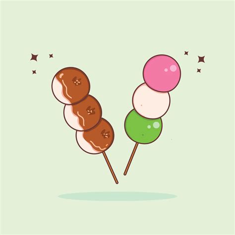 Yummy Dango Cute Art Illustration 10556474 Vector Art At Vecteezy