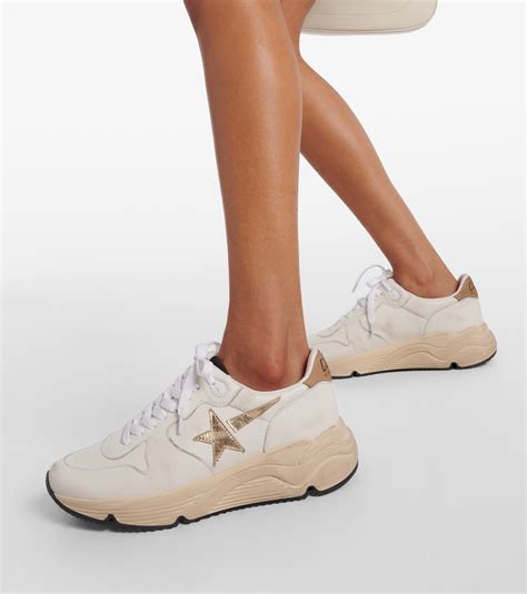 Running Sole Leather Sneakers In White Golden Goose Mytheresa