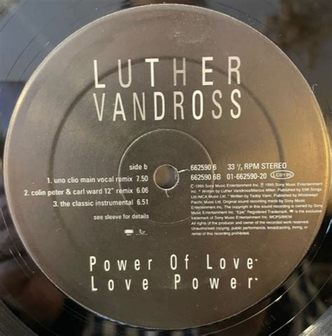 Luther Vandross Power Of Love 12 Ead Record
