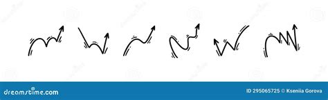 Bounce Effect Arrows Doodle Set Manga And Comic Stile Arrow Design