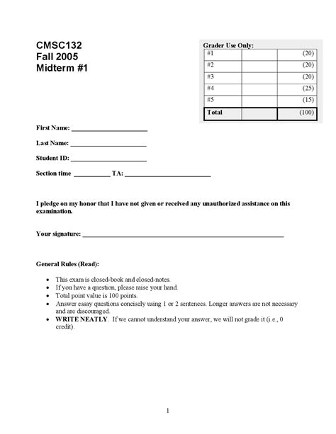 Midterm 1 Object Oriented Programming Ii Cmsc 132 Docsity