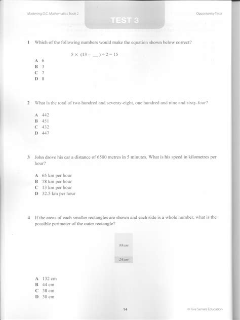 Mastering Mathematical Reasoning Book 1 Test 3 Pdf