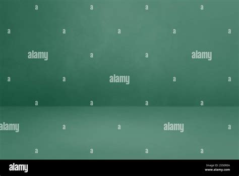 Dark Green Concrete Interior Background Empty Template Scene