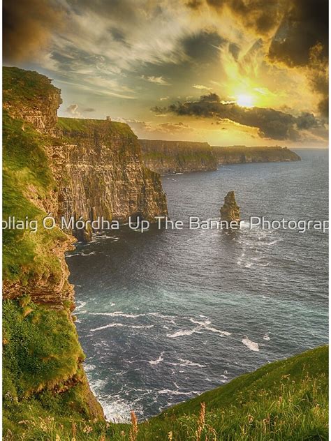 Cliffs Of Moher Sunset Ireland Poster For Sale By Upthebanner Redbubble