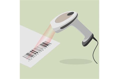 White Handheld Barcode Scanner Scanning Barcode