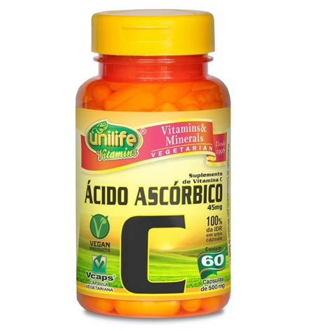 Vitamina C Acido Ascorbico 60 Capsulas 550mg Unilife Carrefour