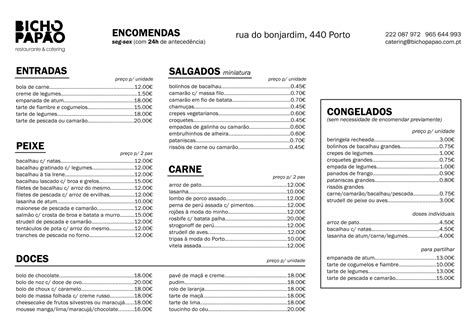 Bicho Papão Restaurante E Catering Home Porto Portugal Menu Prices Restaurant Reviews