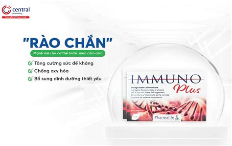 ChÍnh HÃng Immuno Plus Pharmalife Tăng Cường Sức đề Kháng