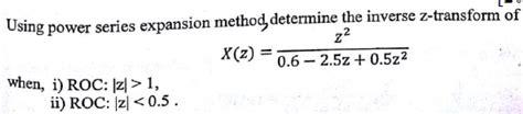 Solved Using power series expansion method, determine the | Chegg.com