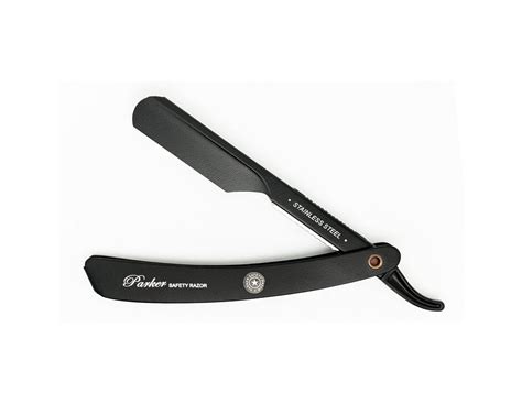 Navaja De Barbero Parker De Acero Inoxidable Con Acabado Negro