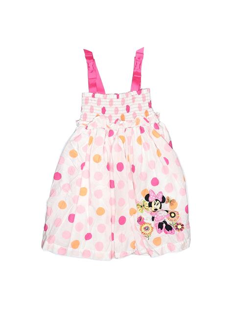 Disney 100 Cotton Polka Dots Pink Dress Size 4 43 Off Thredup