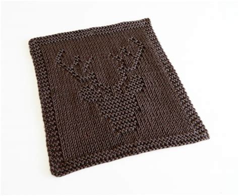 Stag Knitting Pattern Block 20 Of Beginner Kal 2020 O In 2024 Dishcloth Knitting Patterns