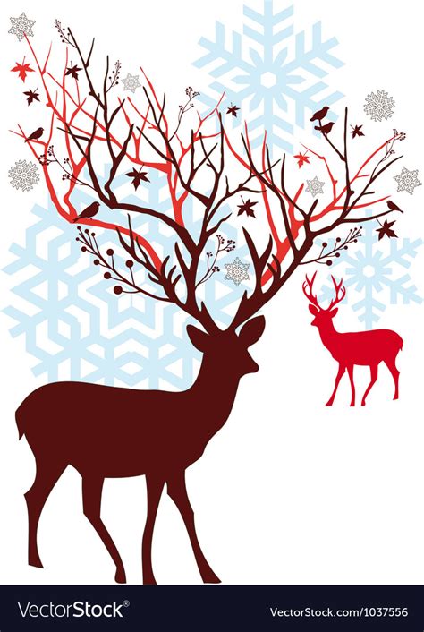 Christmas Deer Royalty Free Vector Image Vectorstock